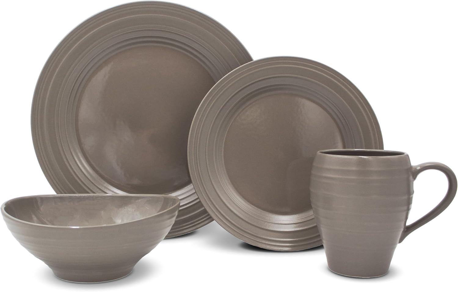 Amazon.com | Mikasa Swirl 4 Piece Place Setting, Service for 1, Mocha ...