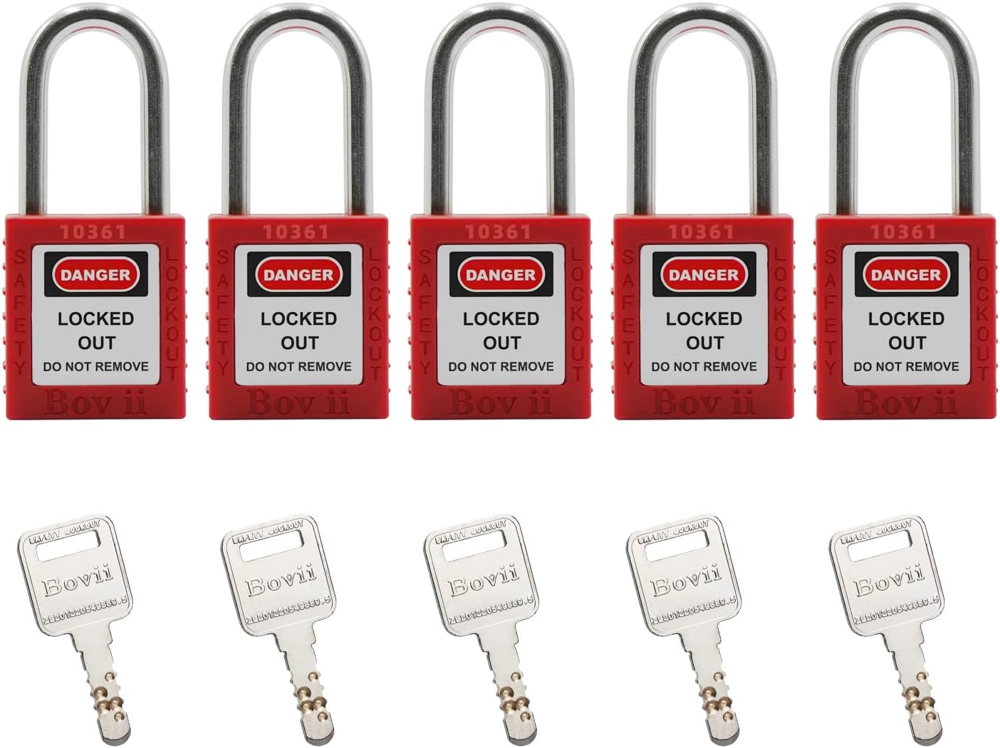 Boviisky 5 Red, Keyed Alike, 1 Keys Per Lock, OSHA Compliant Lockout ...