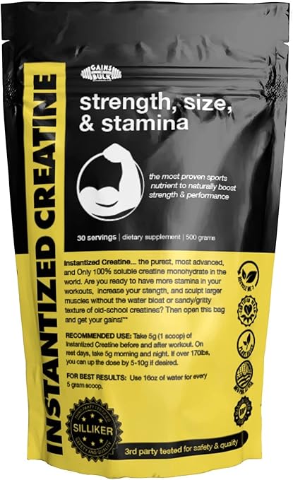 Amazon.com: Instantized Creatine Monohydrate Gains in Bulk, Worlds ...
