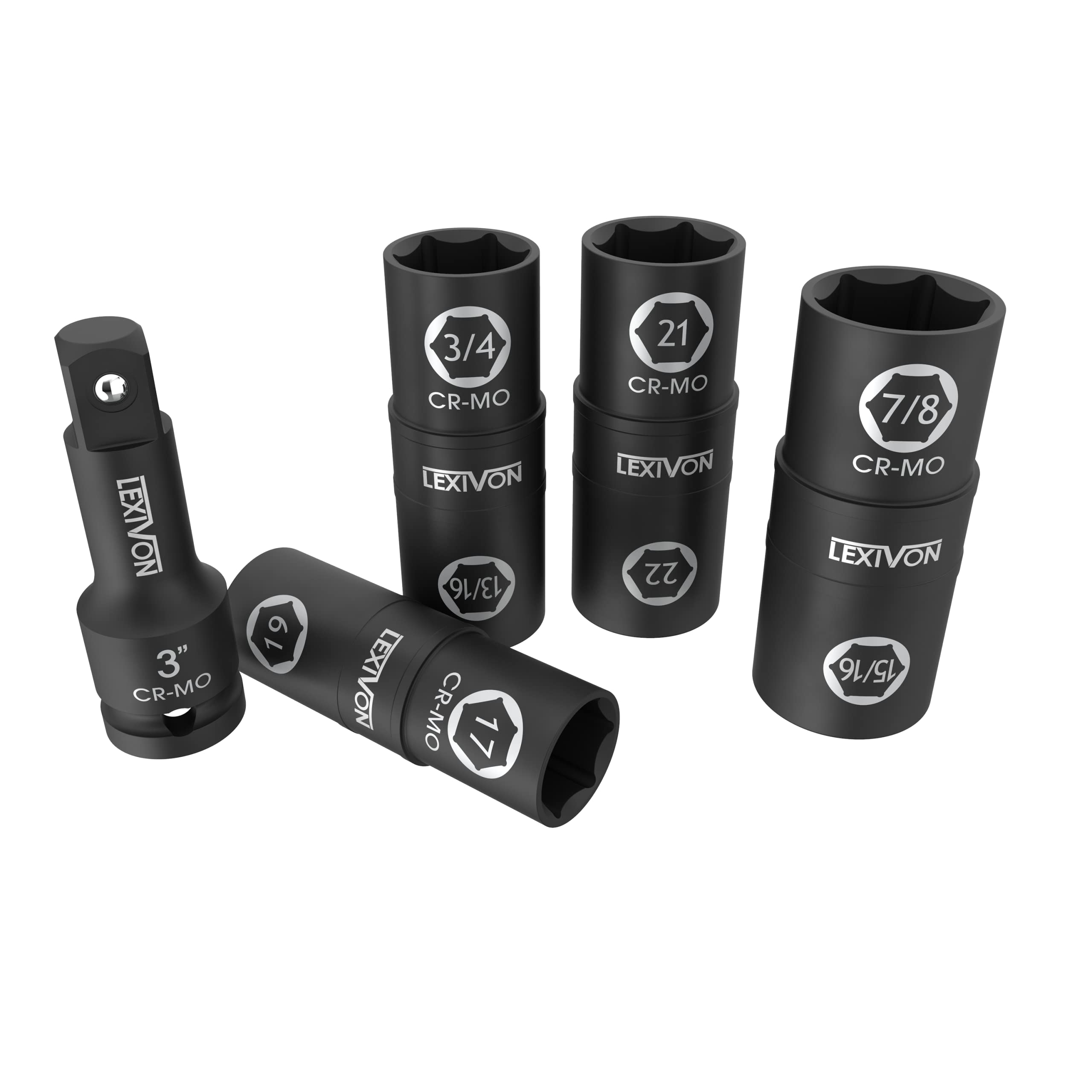Snapklik.com : LEXIVON Lug Nut Impact Socket Set, 1/2-Inch Drive ...