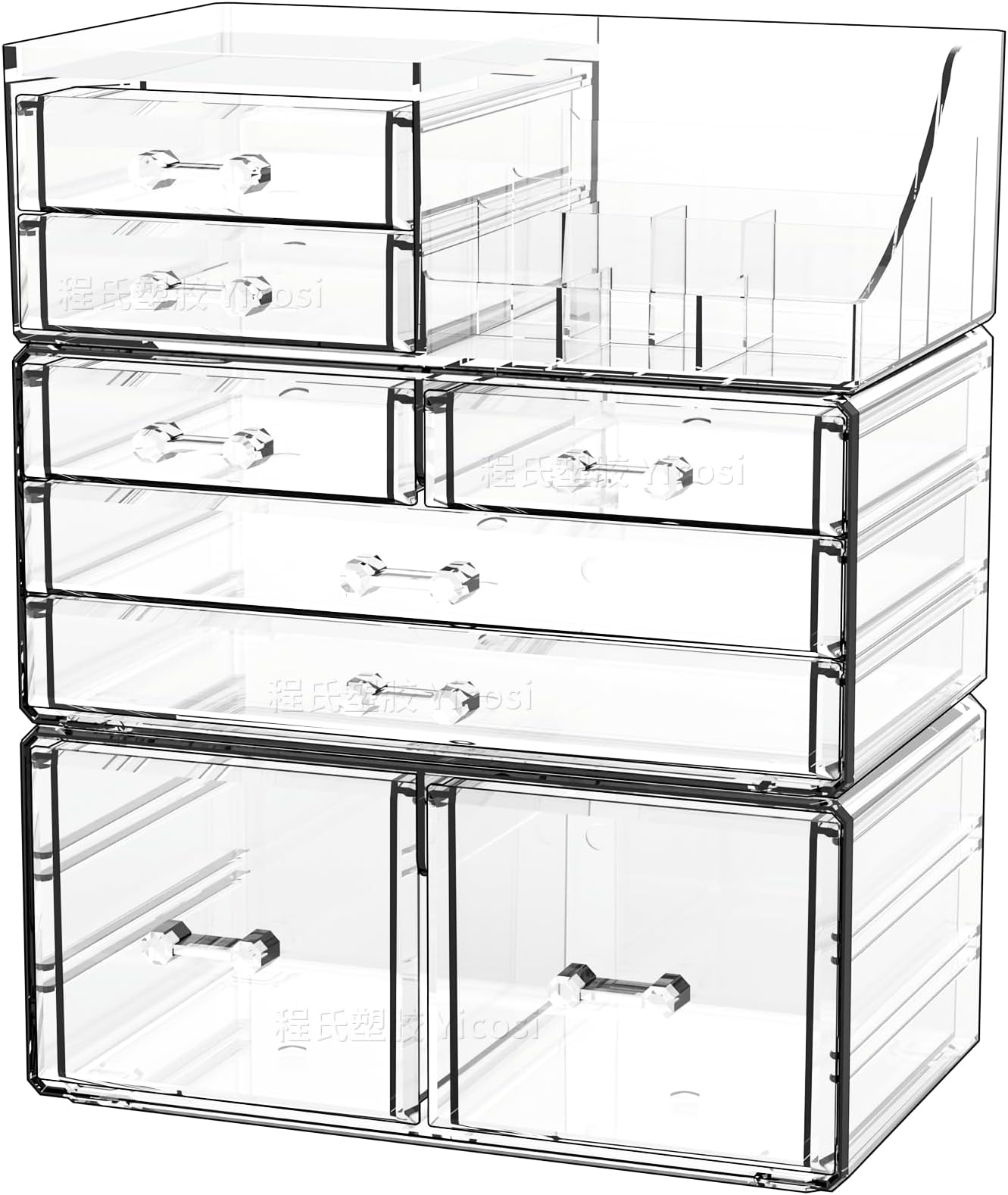 Amazon.com: Cq acrylic 3 Pack Clear Makeup Organizer Countertop ...