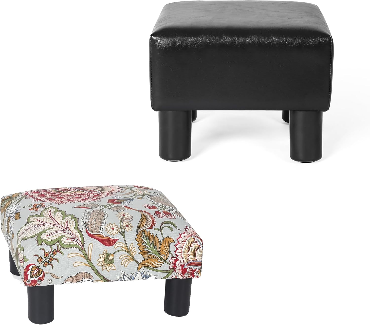 Amazon.com: Joveco Footstools Small Ottoman, Faux Leather Square Foot ...
