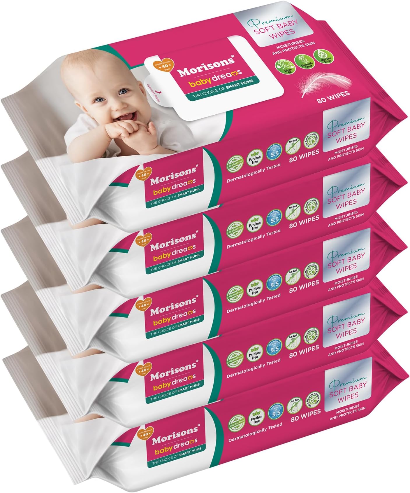 Buy Morisons Baby Dreams Premium Soft Cleansing Baby Wipes enriched ...