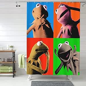 Amazon.com: DSERC Kermit Cartoon The Frog Anime Shower Curtain for ...