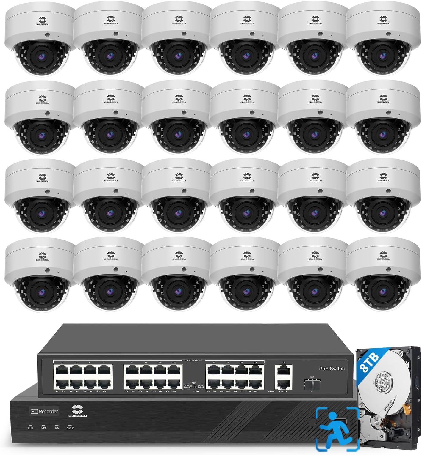 Amazon.com : GWSECU 32 Channel Security Camera System with Mic, Smart ...