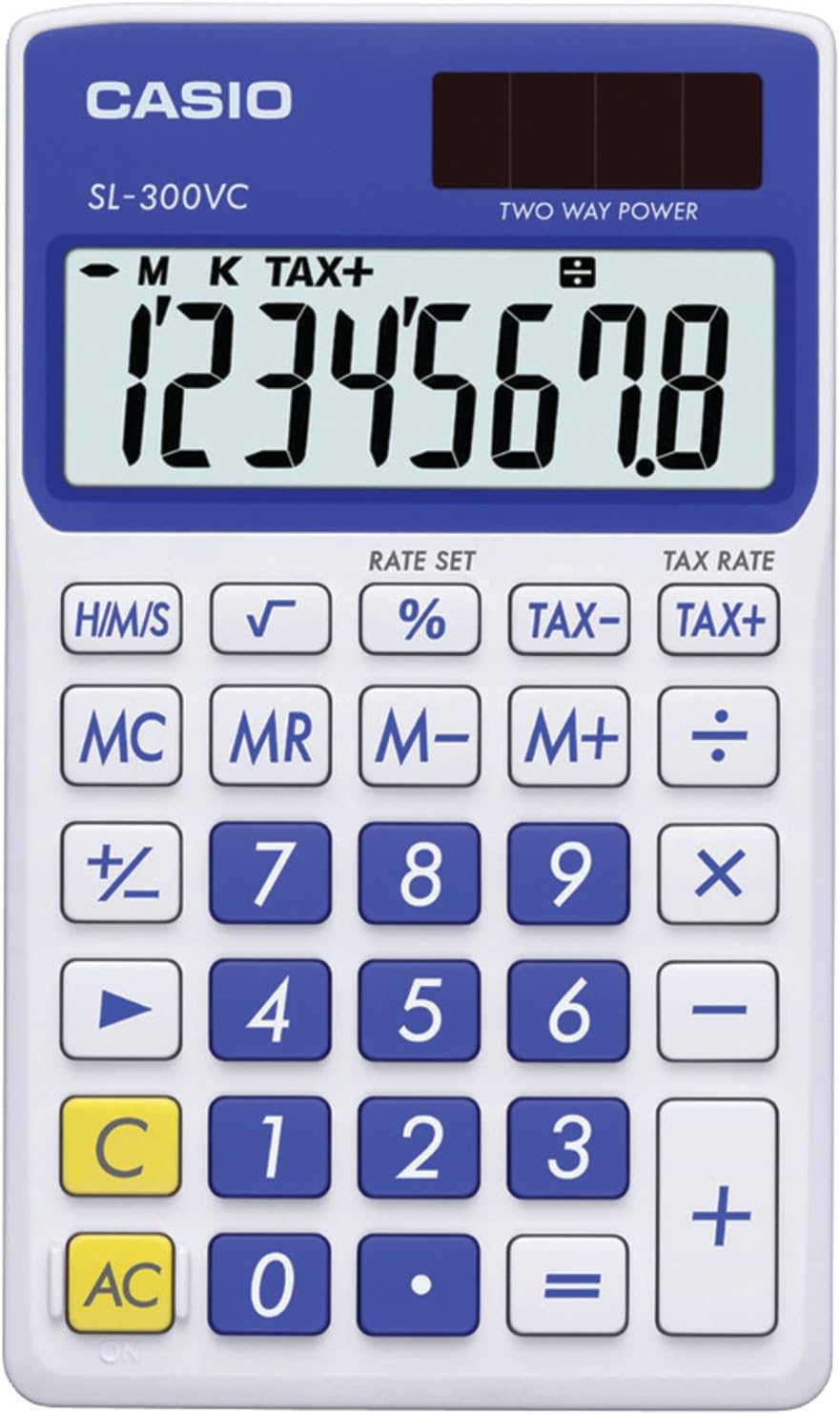Amazon.com : Casio SL-310SV, Sloar Powered Standard Function Calculator ...