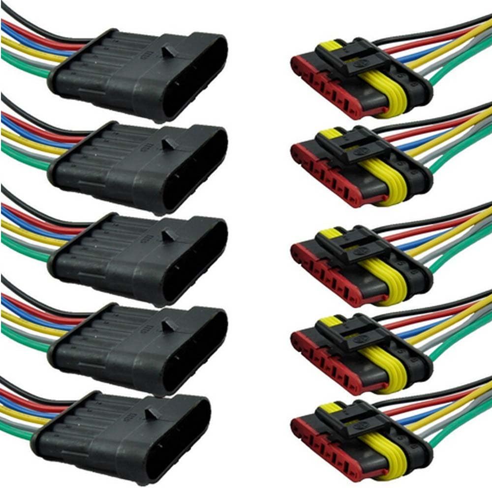 Etopars 5 X 6 Pin Way Car Auto Waterproof Electrical Connector Plug ...