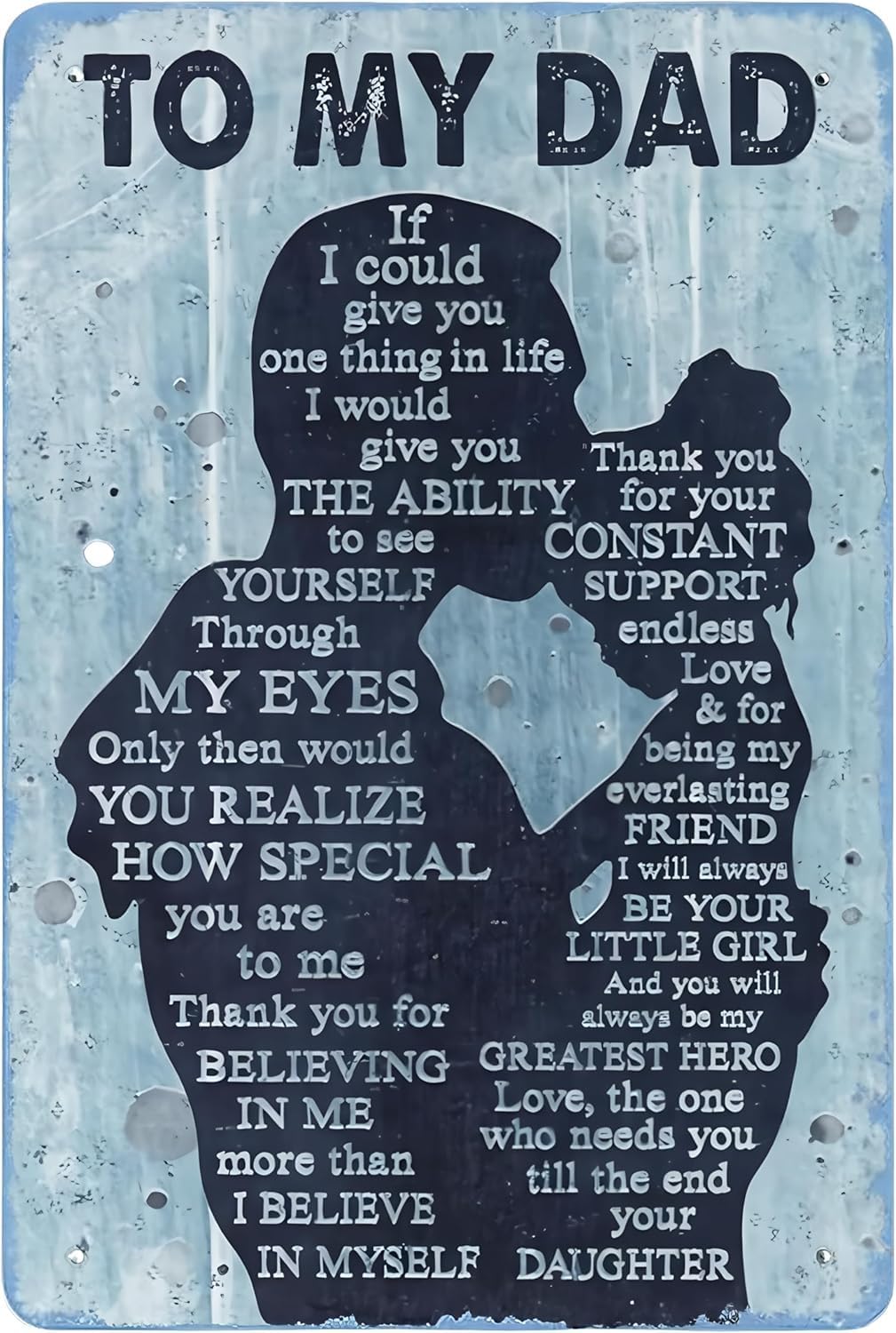 Amazon.com: To My Dad - Vintage Tin Metal Sign, 12x8 Inch Rustic Wall ...