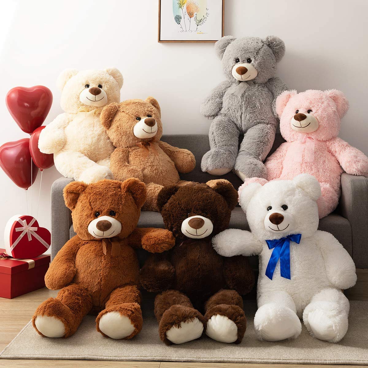 iBonny 90cm Giant Teddy Bear Stuffed Animal Soft Toy Large Teddy Bear ...