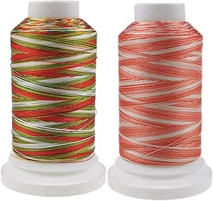 Amazon.com: Sewing Thread, Variegated Colors Polyester Embroidery ...