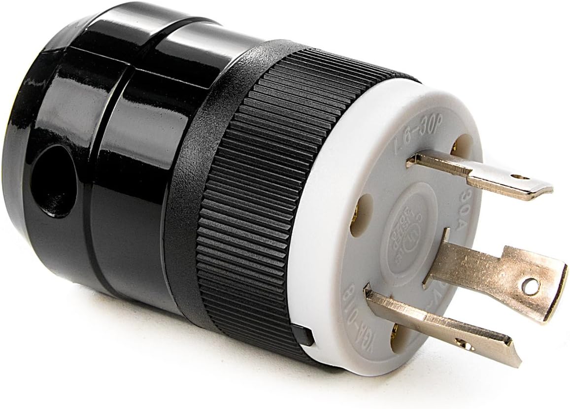 Amazon.com: Biltek P220V Locking Plug 30 Amp 250 Volt Nema L6-30P Ul ...