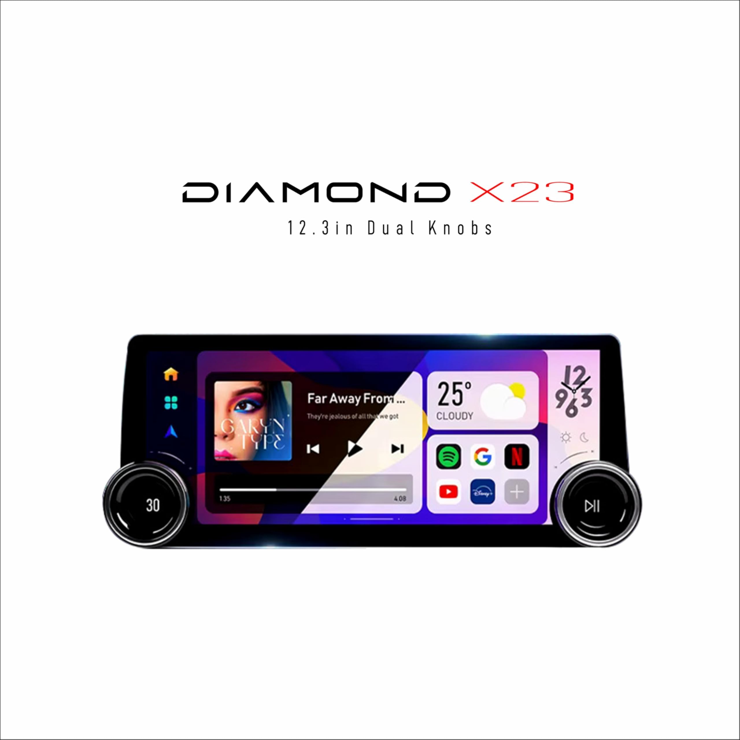 MEGAAUDIO X23 12.3 inch Diamond 2K Player Car Android 13 MTK Processor ...