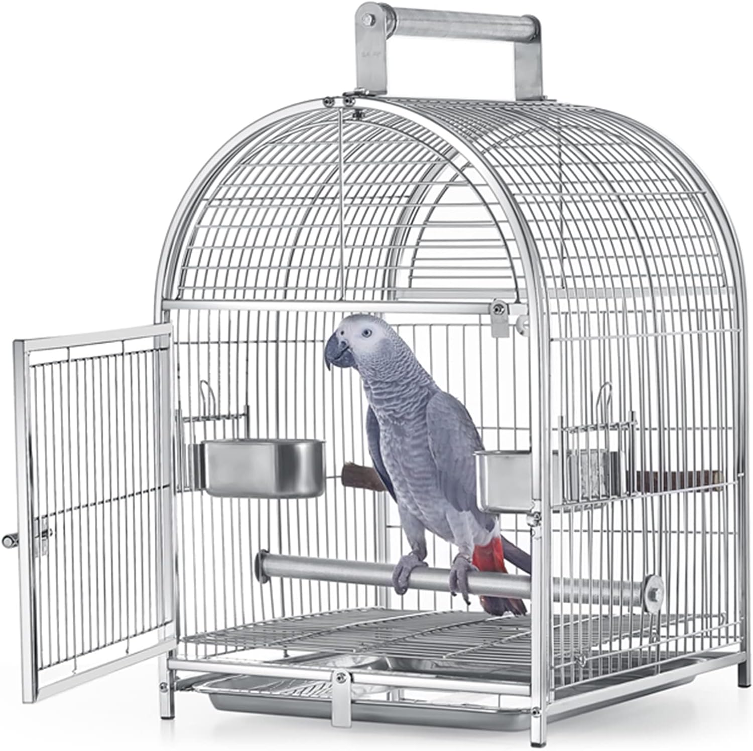 Amazon.com : Portable Hanging Parakeet Cage Bird Cage, Stainless Steel ...