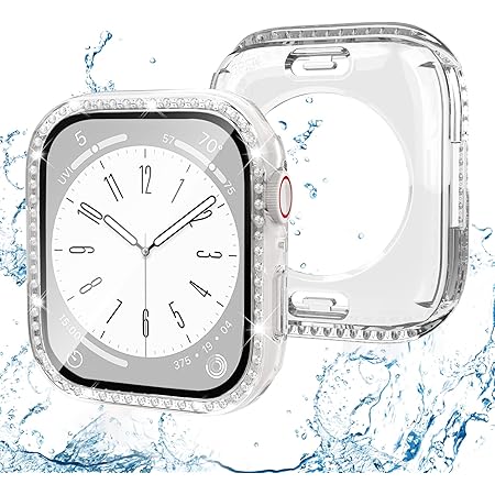 Amazon.com: Goton 2 in 1 Waterproof Bling Case for Apple Watch Series 8 ...