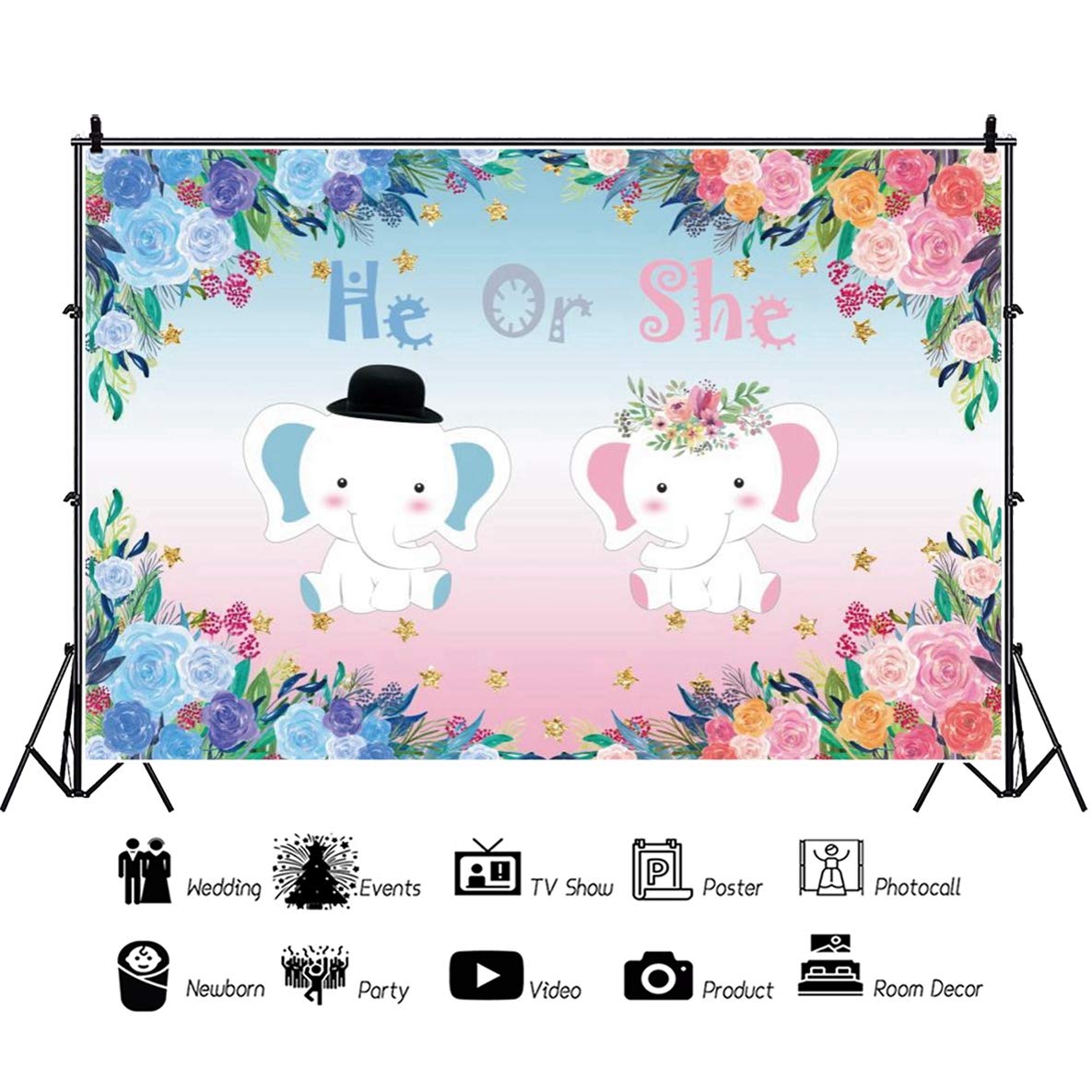 Buy Baocicco 7x5ft He Or She Backdrop Baby Shower Photography ...