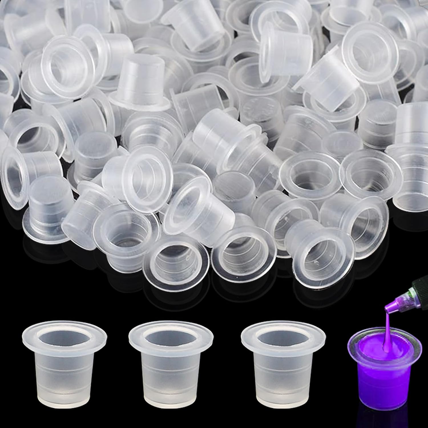 Amazon.com: Tattoo Ink Caps - Romlon 1000Pcs Tattoo Ink Cups #9 ...