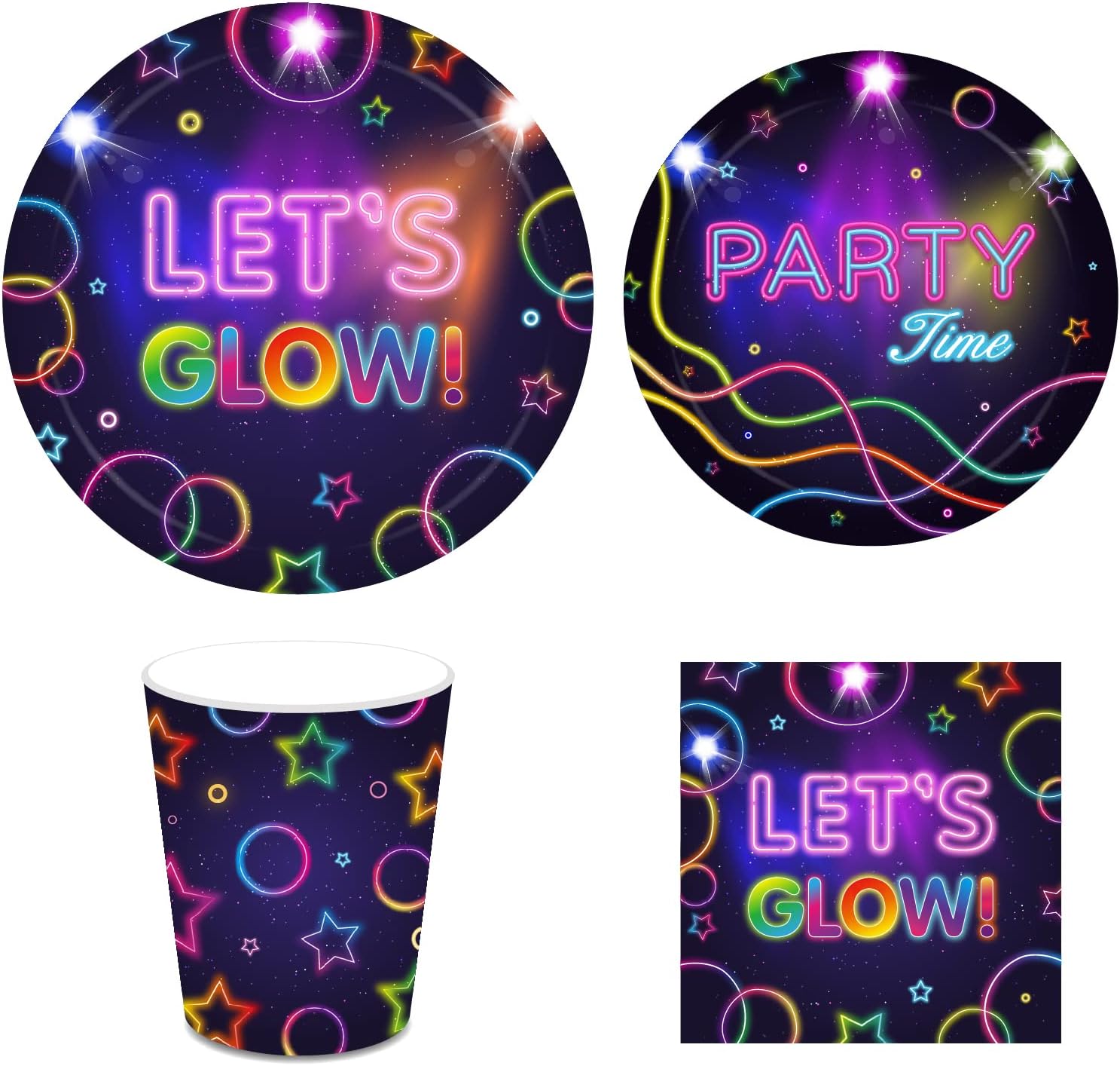 Amazon.com: Glow in the Dark Party Decorations,Neon Party Decorations ...