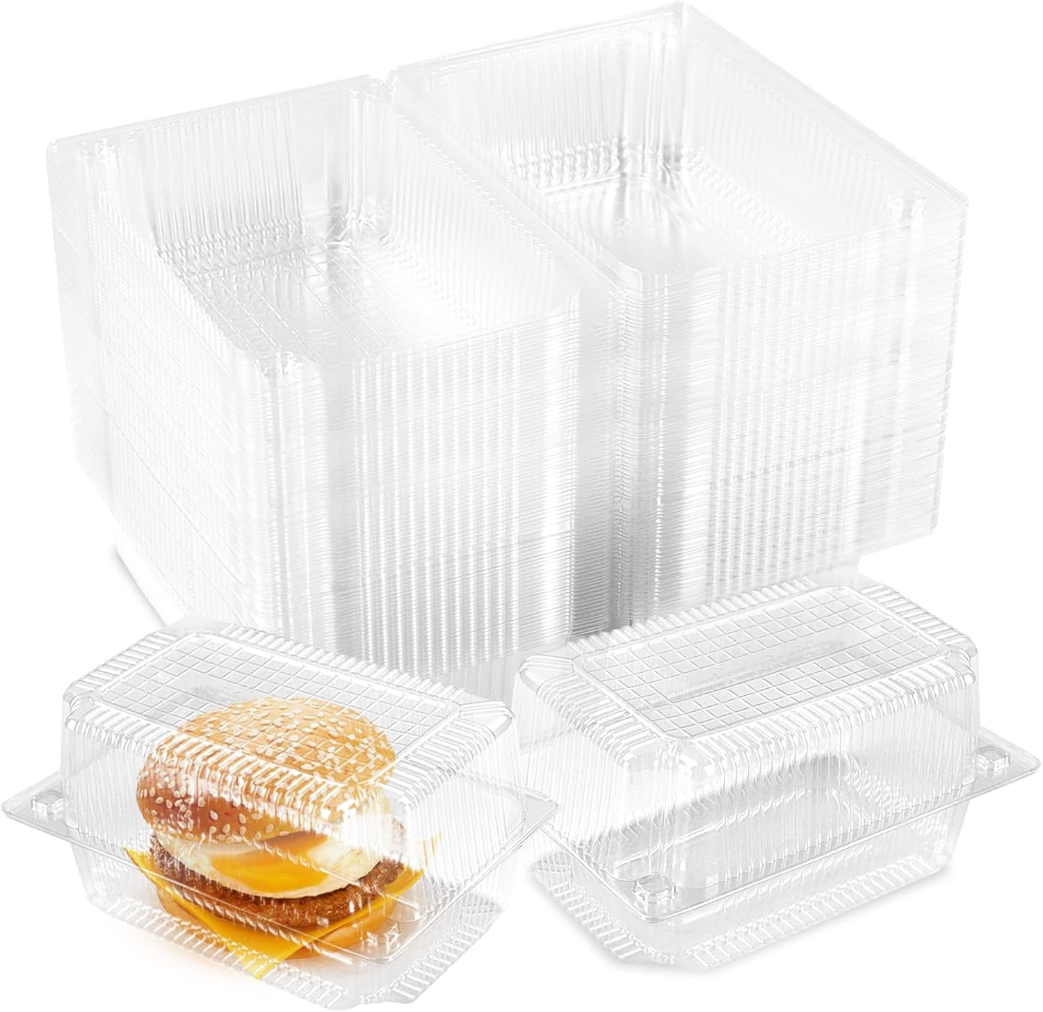 Amazon.com: Clear Hinged Food Container, Clamshell Food Containers ...