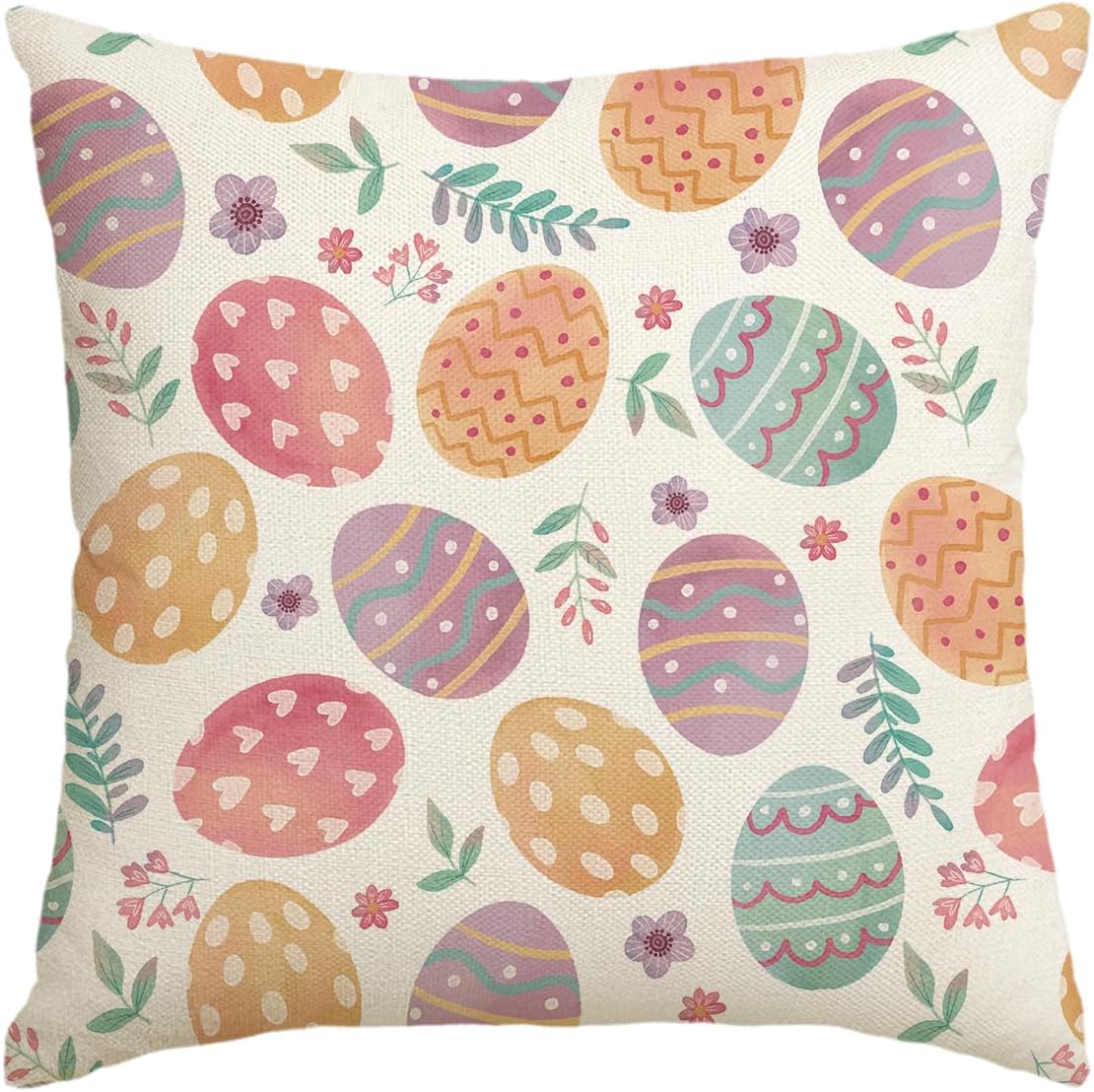 Amazon.com: AVOIN colorlife Easter Eggs Flower Throw Pillow Cover, 18 x ...