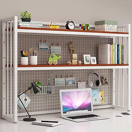 Amazon.com: HM&DX 2 Tier Desktop Bookcase for Computer Desk,Wood ...