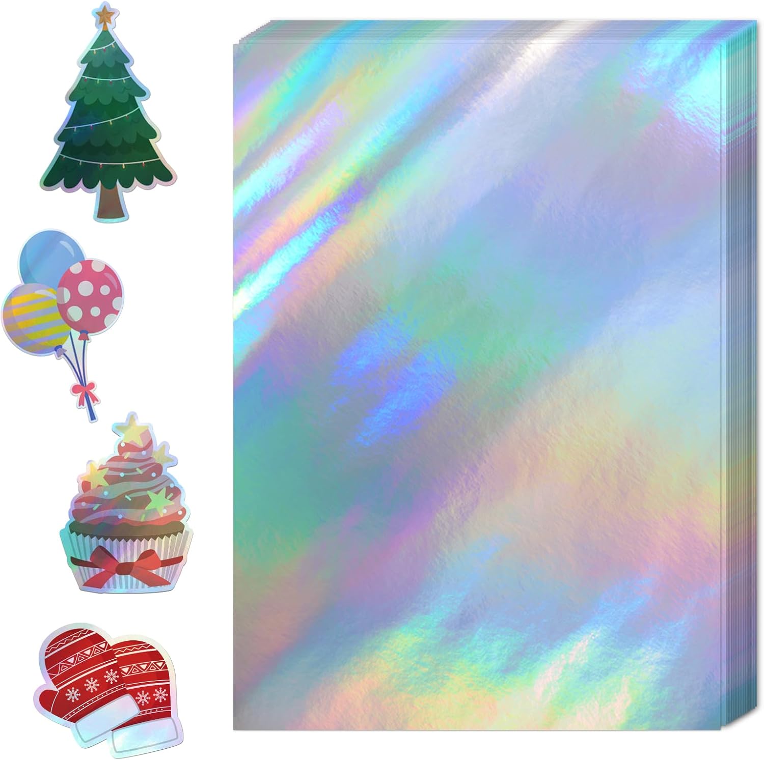 Amazon.com: WANGHENG 36 Sheets Holographic Sticker Paper,Holographic ...