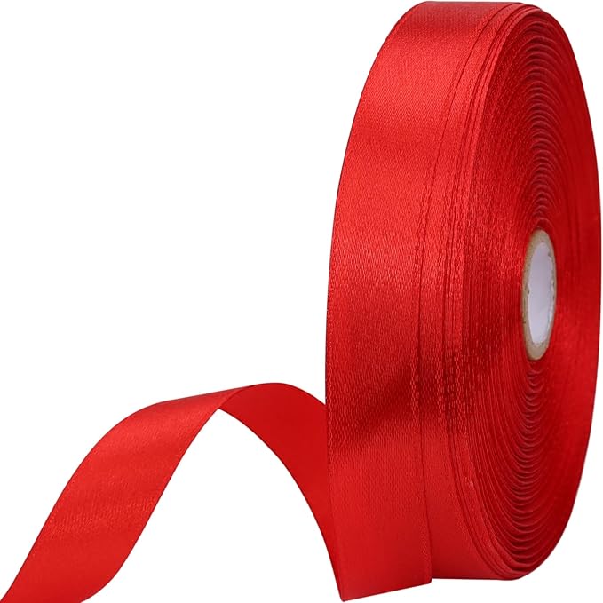 Amazon.com: 5/8 inches 50 Yard Red Satin Ribbon for Gift Wrapping ...