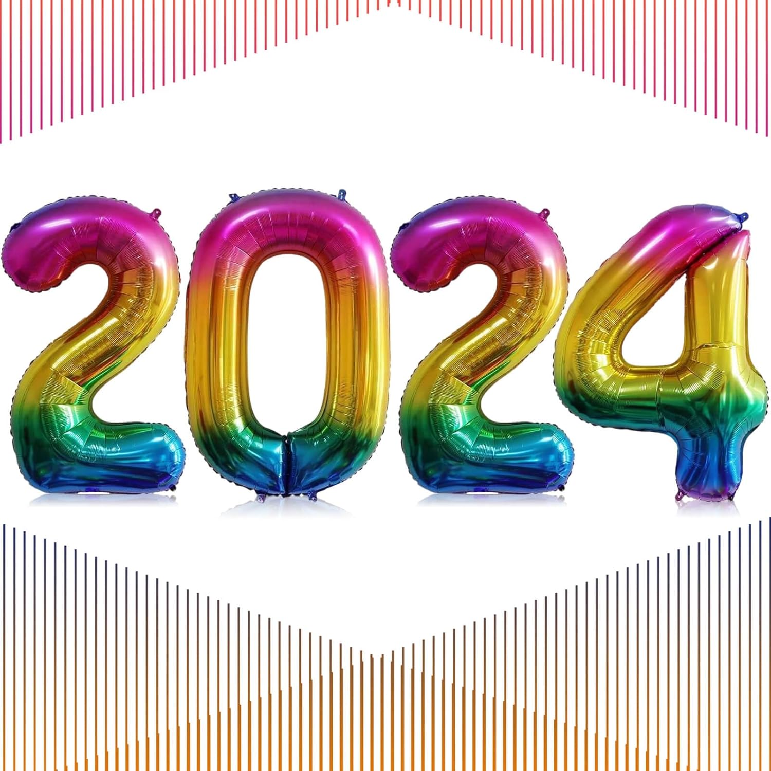 Amazon.com: Gaint 40 Inch Rainbow 2024 Number Balloons 2024 Rainbow ...