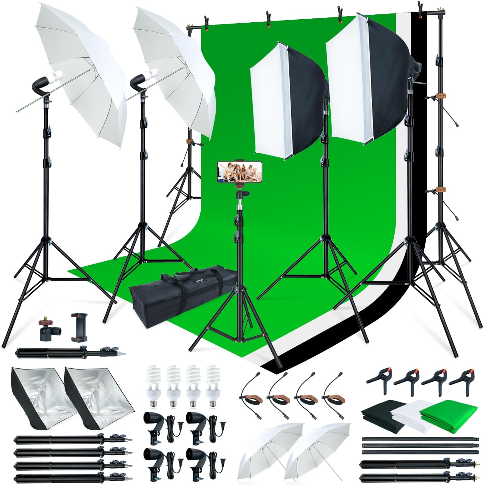 Amazon.com : LINCO Lincostore Photo Video Studio Light Kit AM169 ...
