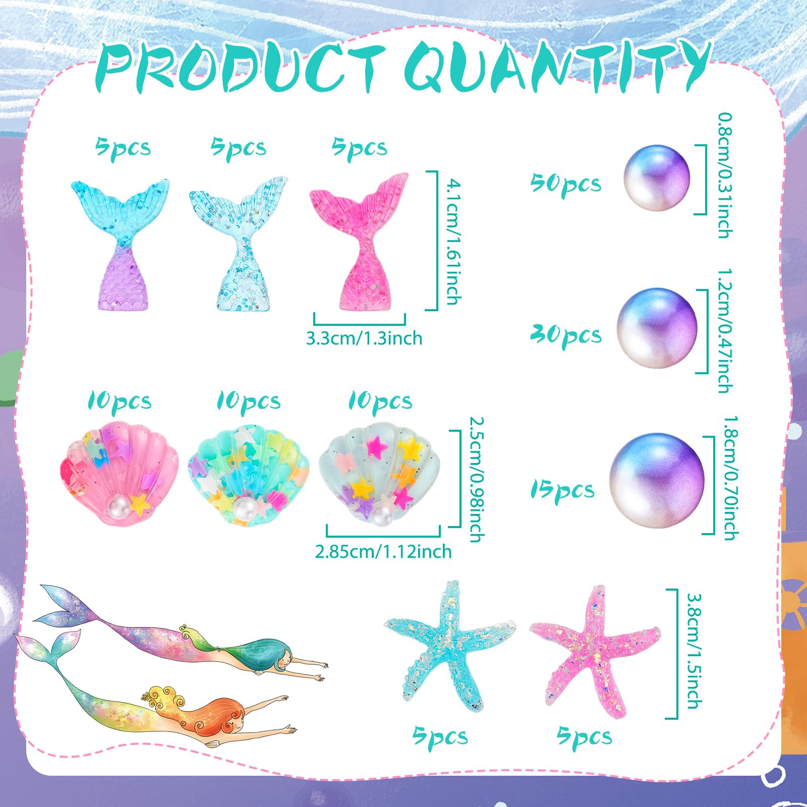 Snapklik.com : 10150 Pieces Mermaid Filler Mermaid Centerpieces For ...