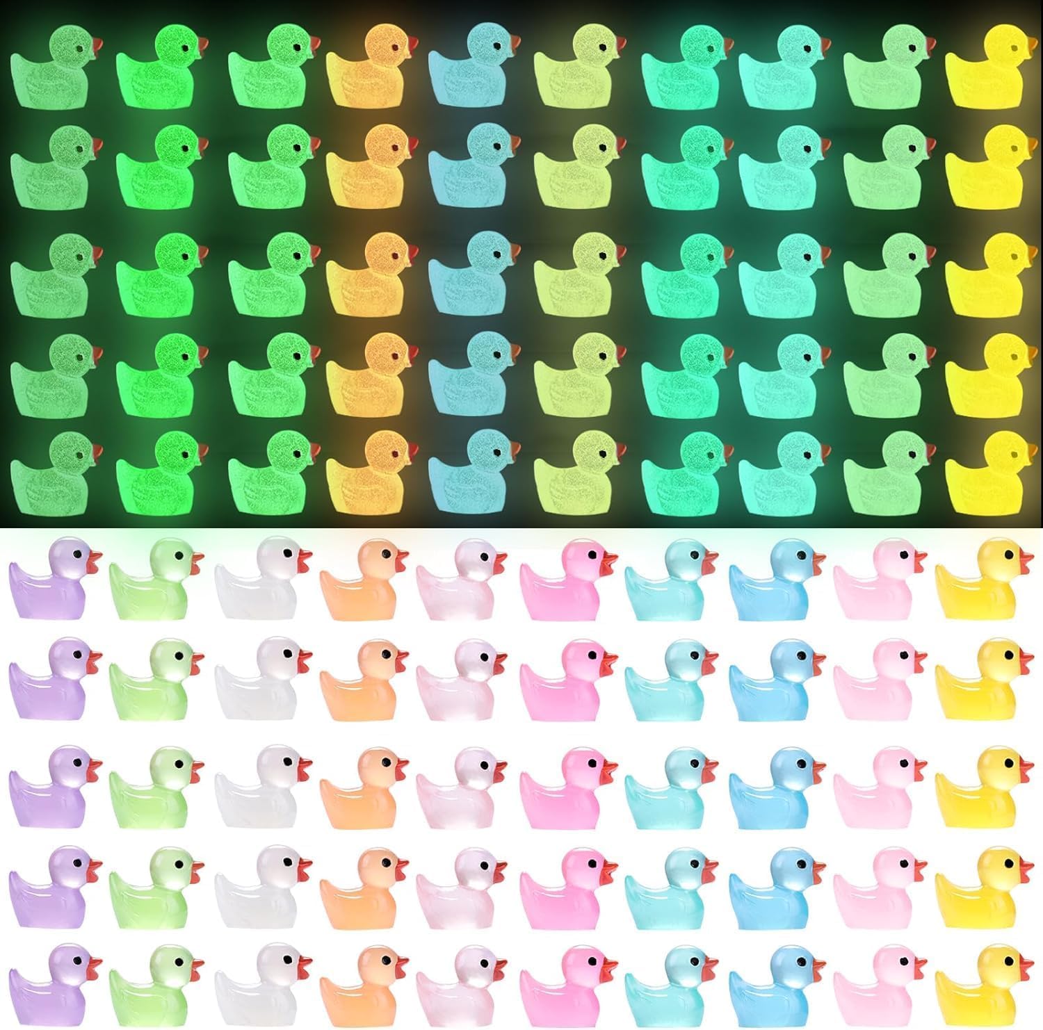 JOLCEEY 120pcs Mini Ducks, 10 Colors Resin Tiny Ducks Little Plastic ...