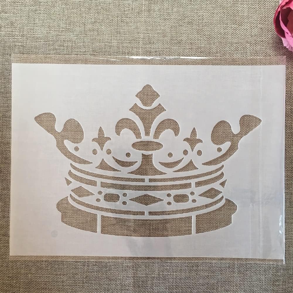 Amazon.com : Reusable Stencils for Painting on Wood,A4 29cm Crown ...