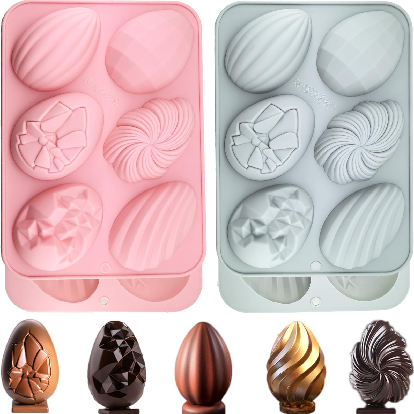 Amazon.com: Easter Egg Silicone Bunny Silicon Molds for Chocolate 4 ...