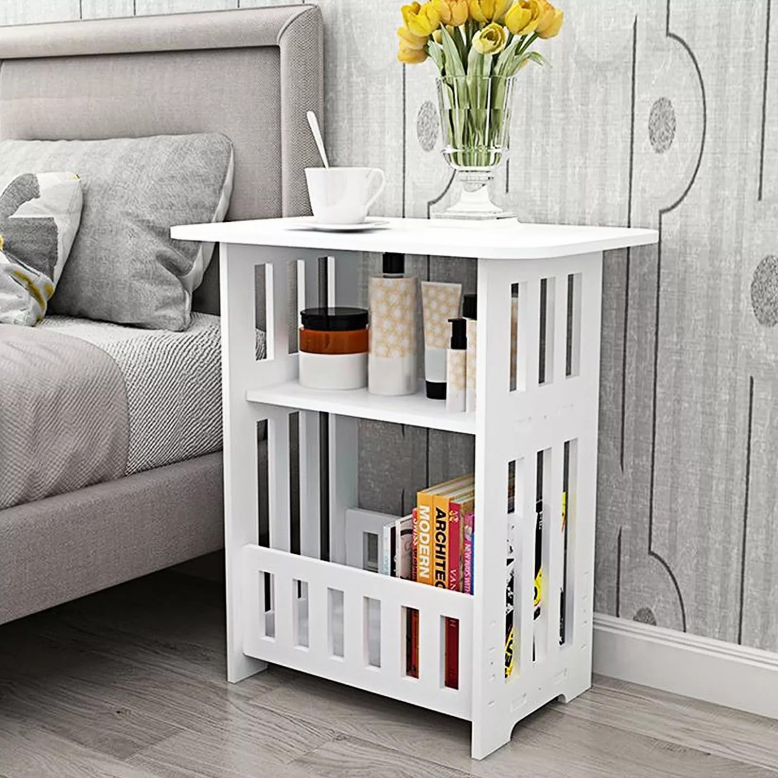 sanjianke-fs 3 Tier Side Table, Small Bedside Table Cabinet Side End ...