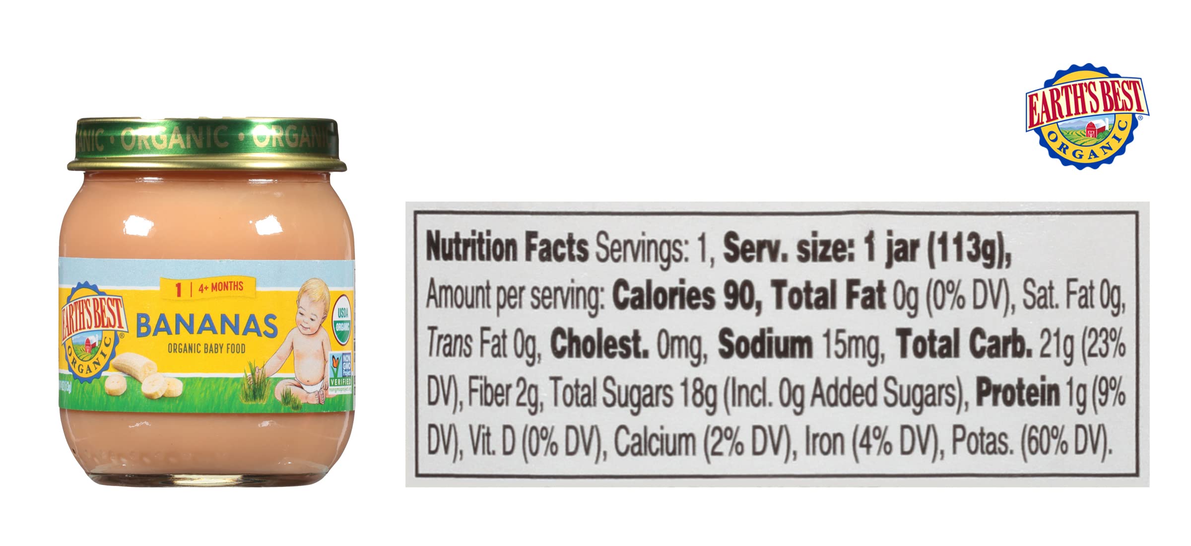 Snapklik.com : Earths Best Organic Baby Food Jars, Stage 1 Fruit Puree ...