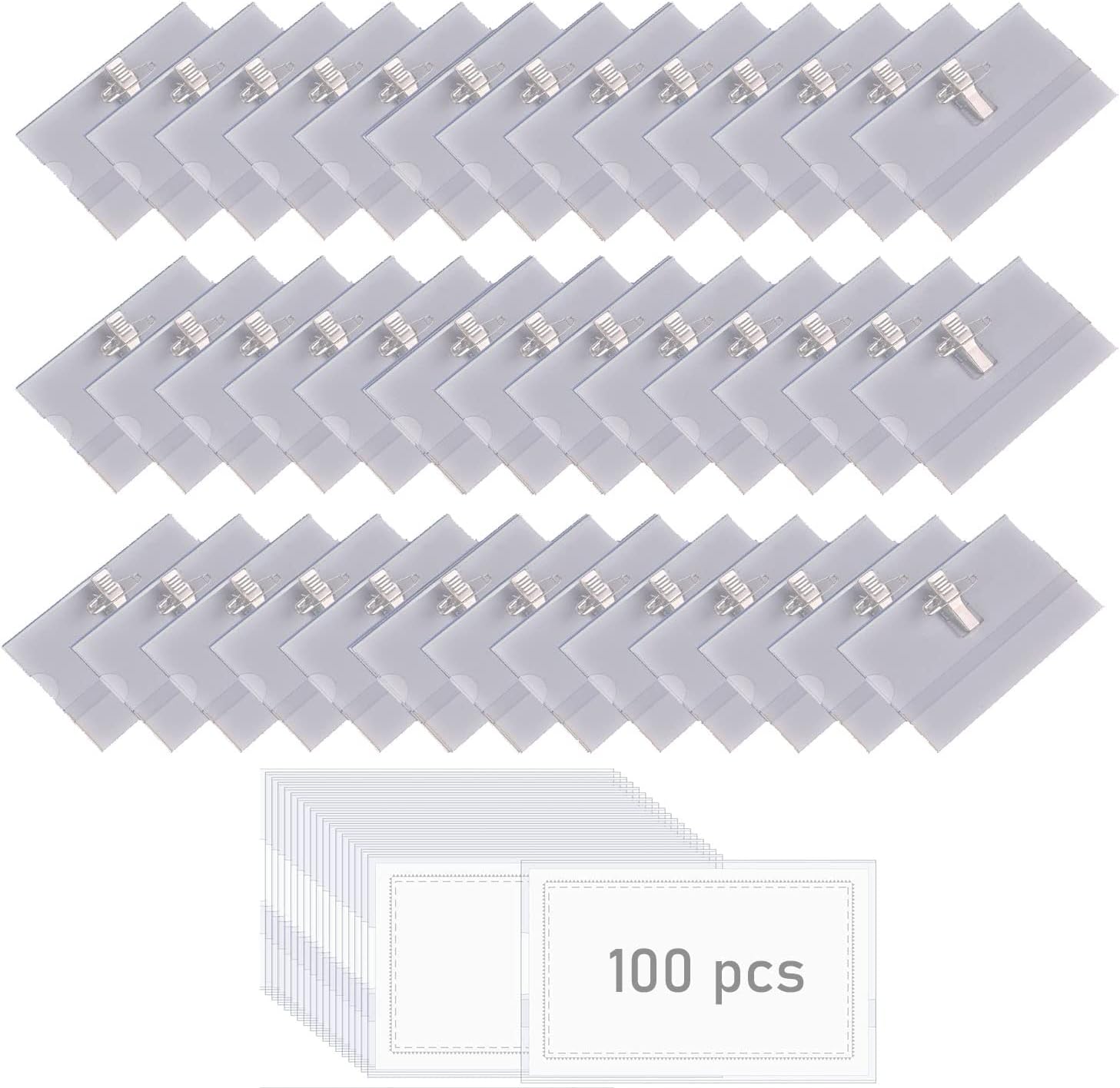 Name Badges with Crocodile Clip and Safety Pin,Waterproof Badge Holders ...