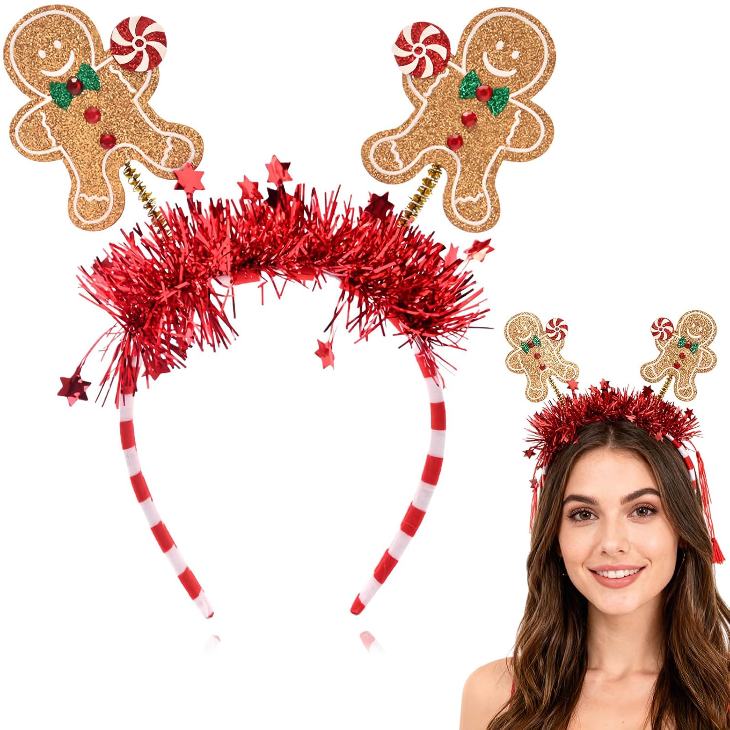 Amazon.com : HIFANMM Christmas Headband Gingerbread Man Hair Band for ...