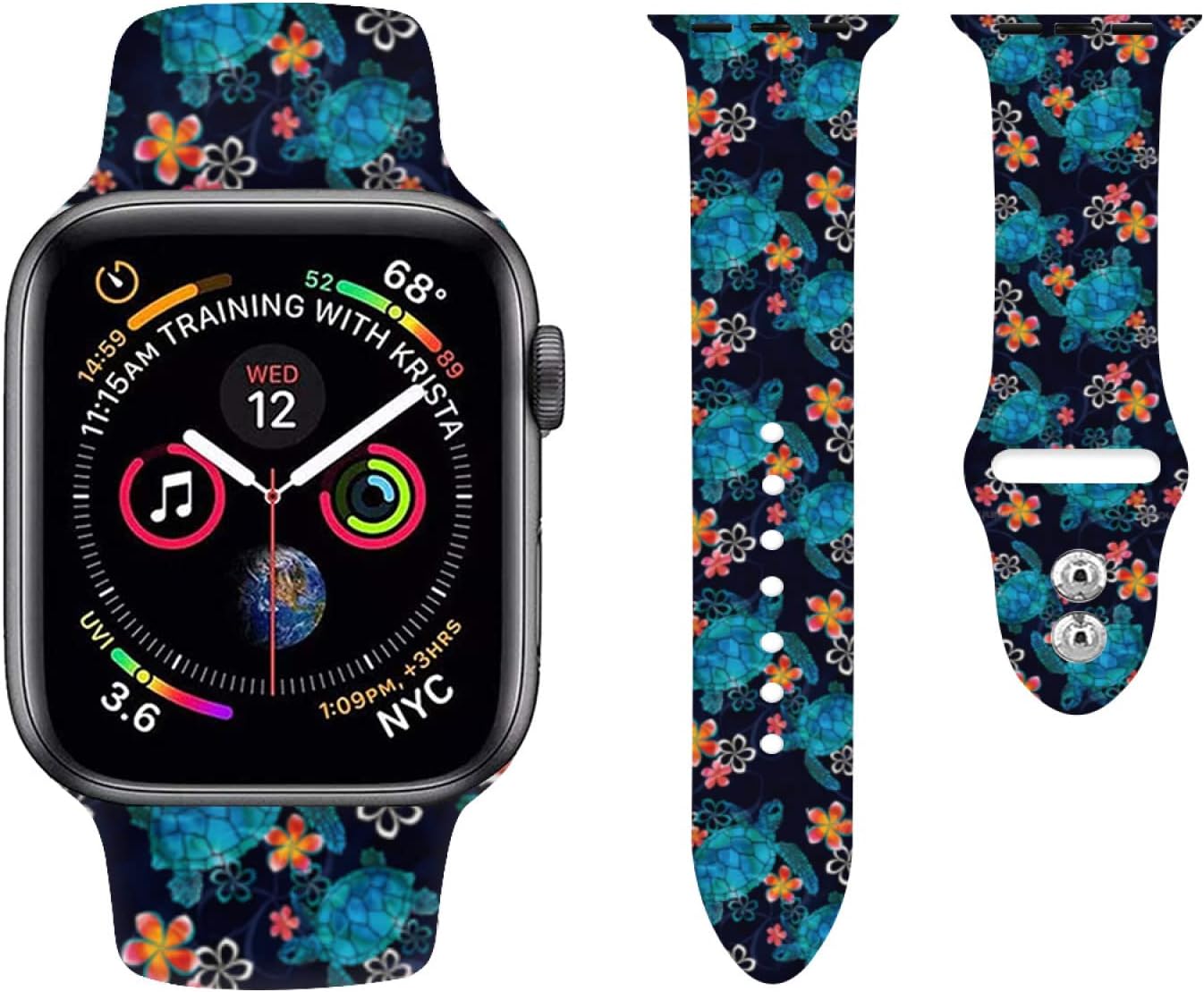 Amazon.com: Sea Turtle Watch Bands for Apple Watch 38mm/40mm/41mm Women ...