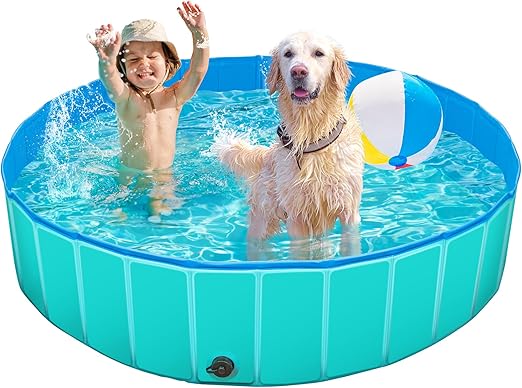 Amazon.com: Dog Pool 32'' Pet Swimming Pool for Small Dogs, Foldable ...