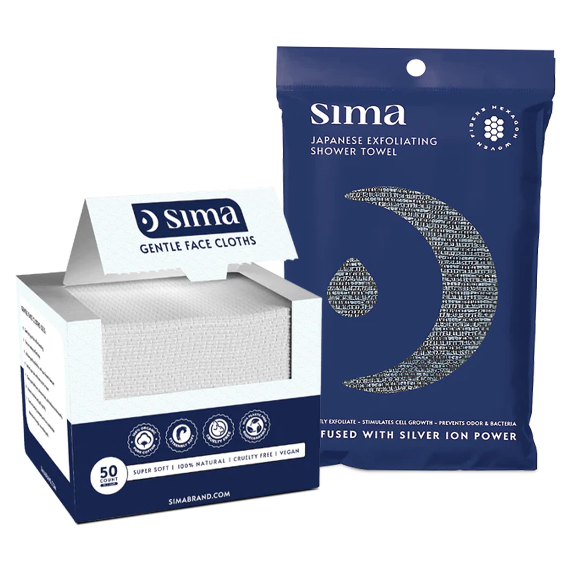 Amazon.com: Sima - Bundle - Exfoliating Face & Body Scrub Towel ...