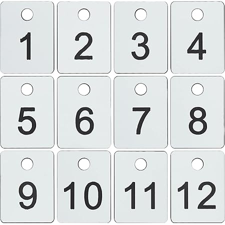 Amazon.com : StayMax ABS Plastic Numbered Tags Rectangle Key Tags ID ...