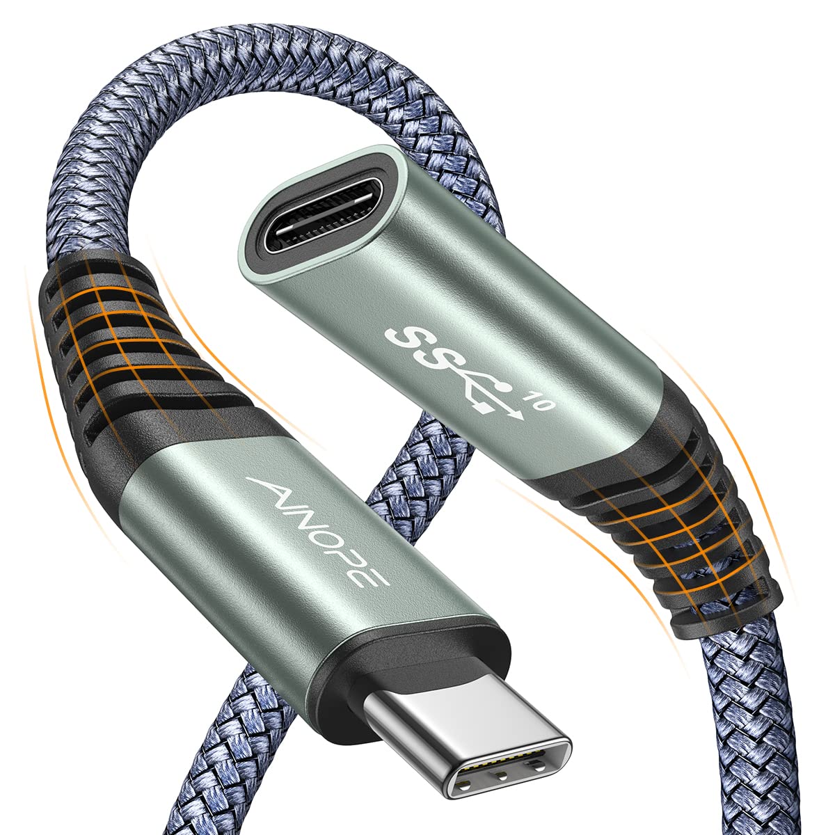 Amazon.com: [1M/3.3FT] USB C Extension Cable Nylon Braided USB C ...