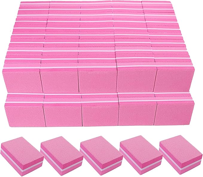 Amazon.com : 180/240 Grit Nail Buffers (100 Pack), mini Buffer Block ...