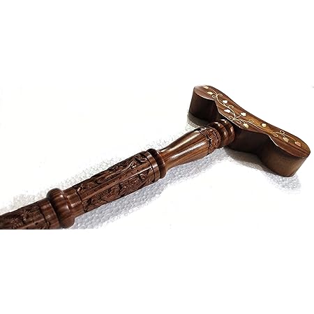 Buy BITONA ® Wooden Danda, teki T Shaped Yoga Danda, Mala jaap Hand ...