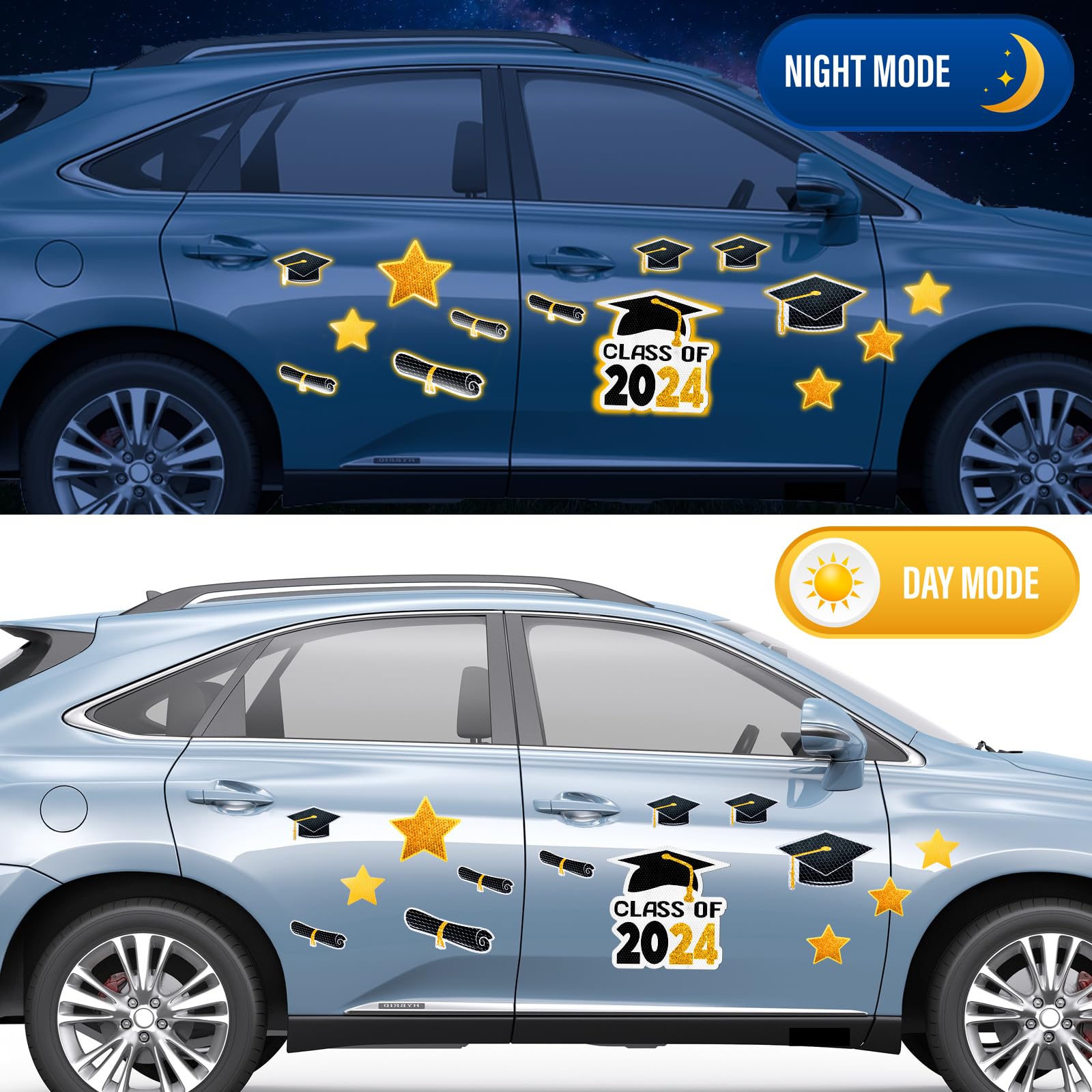 Snapklik.com : 14 Pieces Graduation Car Reflective Magnets Class Of ...