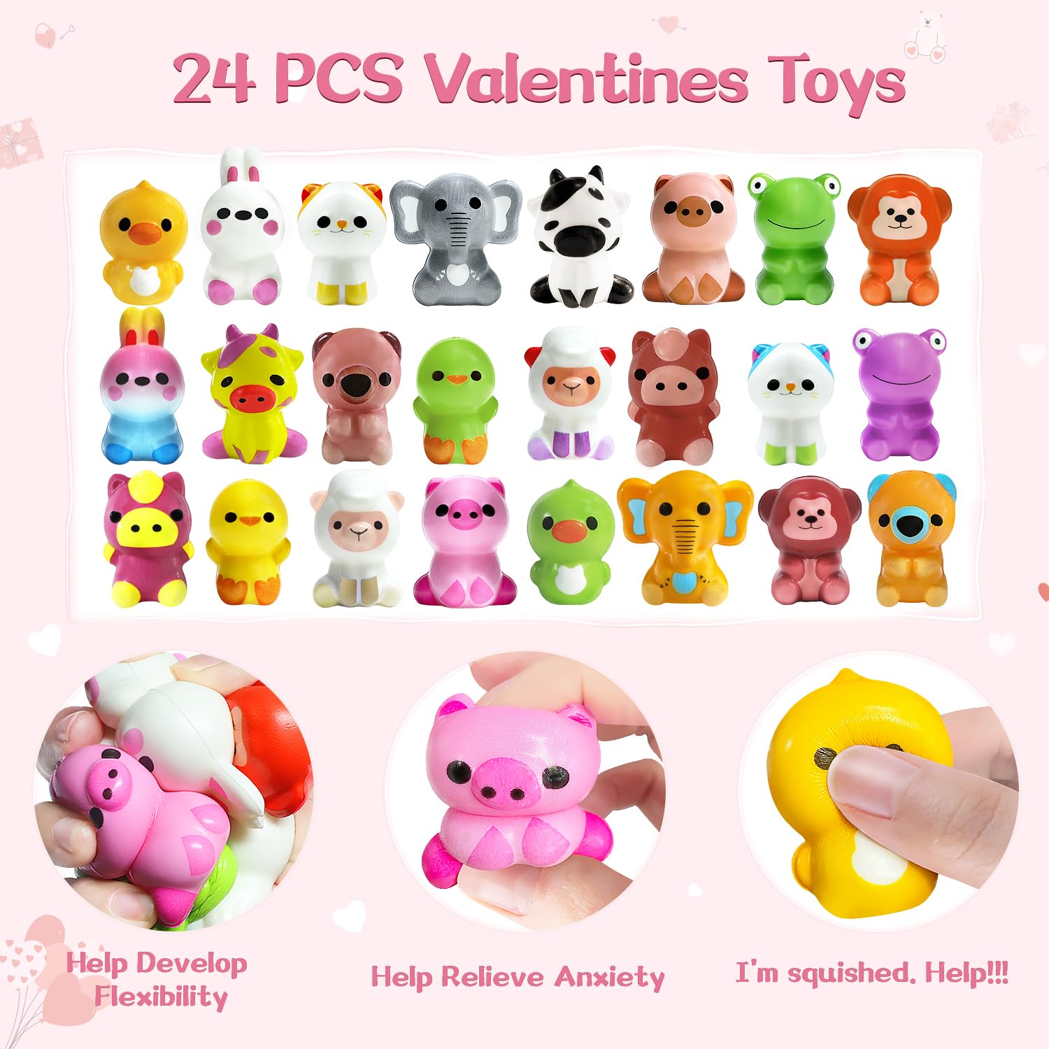 Snapklik.com : BOMLY 24 Pack Valentines Day Gifts For Kids Animal ...