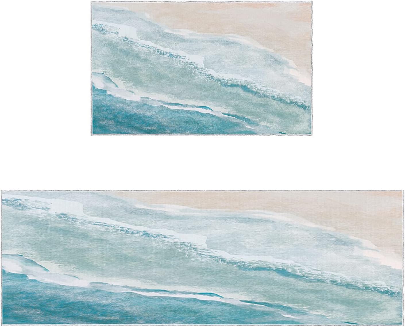 Amazon.com: Hokiten Summer Beach Kitchen Rugs Set 2 Pieces, Nautical ...