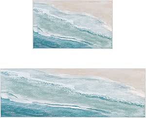 Amazon.com: Hokiten Summer Beach Kitchen Rugs Set 2 Pieces, Nautical ...
