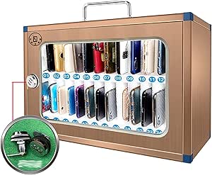 Amazon.co.jp: Aluminum Alloy Clear Cell Phone Storage Cabinet Pocket ...