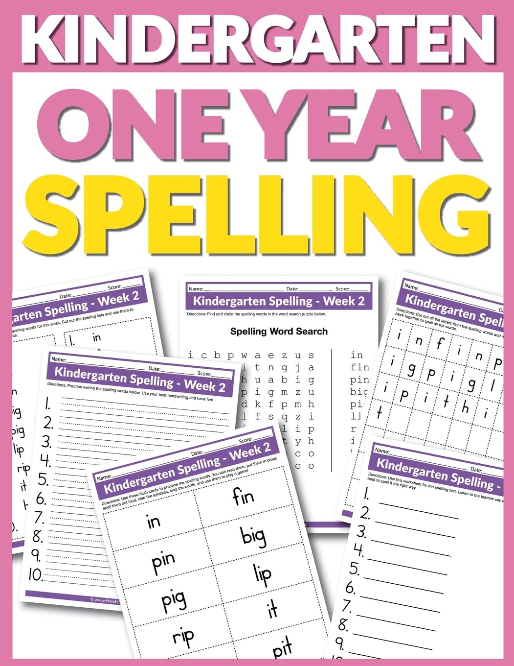 Amazon.com: Kindergarten One Year Spelling Curriculum: 9781976455025 ...