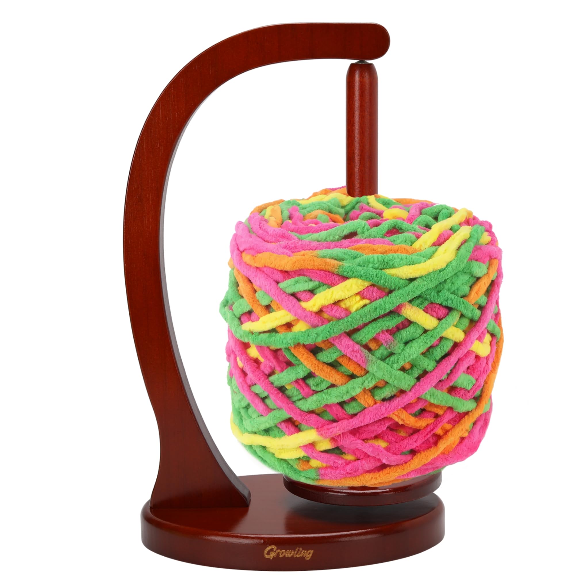 Amazon.com: GROWLING Wooden Yarn Holder for Crocheting, Upgrade Larger ...